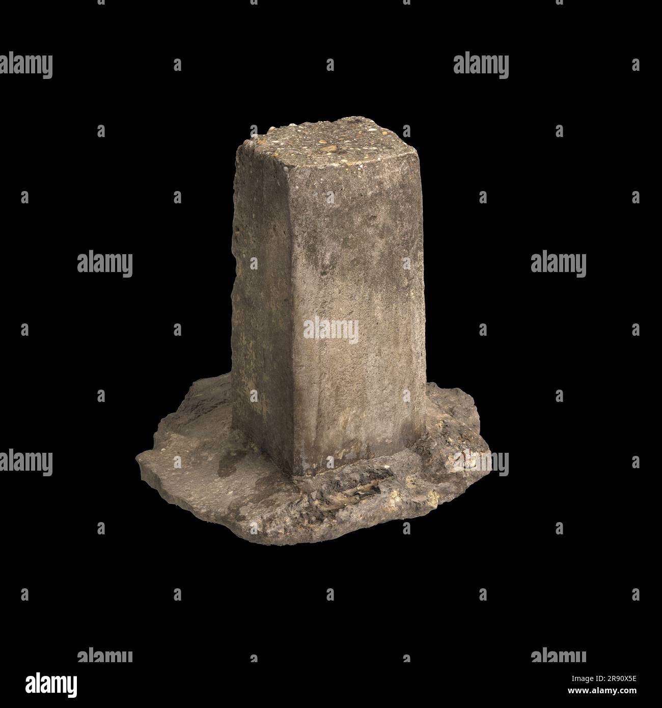 3d illustration of old milestones isolated on black background Stock ...