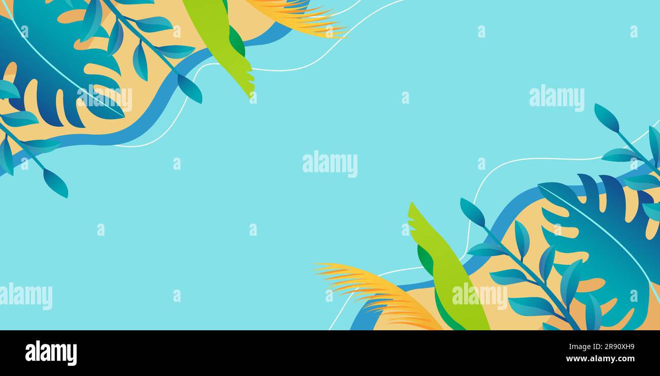 vector design summer background with vegetation illustration Stock ...