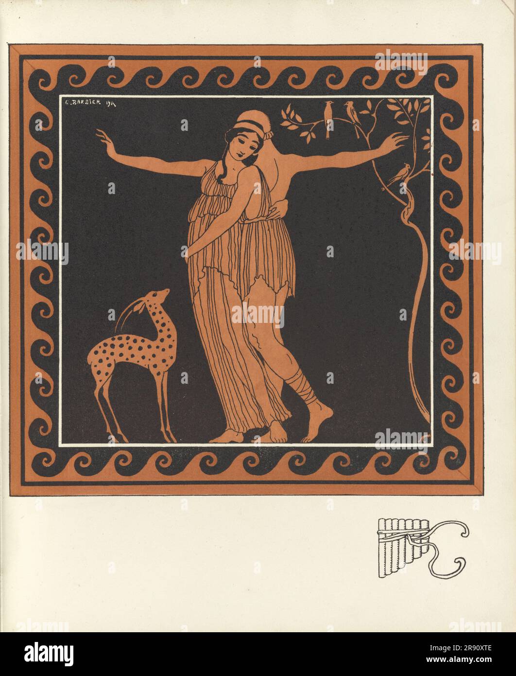 Tamara Karsavina and Vaslav Nijinsky in the Ballet Daphnis et Chloé by ...