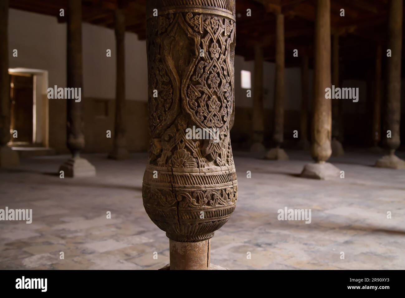 A column of the Juma Mosque in Khiva, Uzbekistan Stock Photo - Alamy