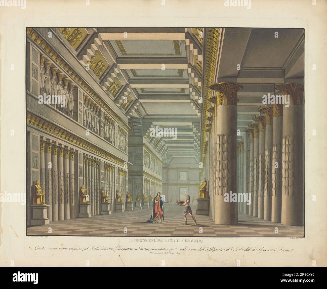 Set design for the ballet "Cleopatra in Tarso" by Jean-Pierre Aumer, at ...