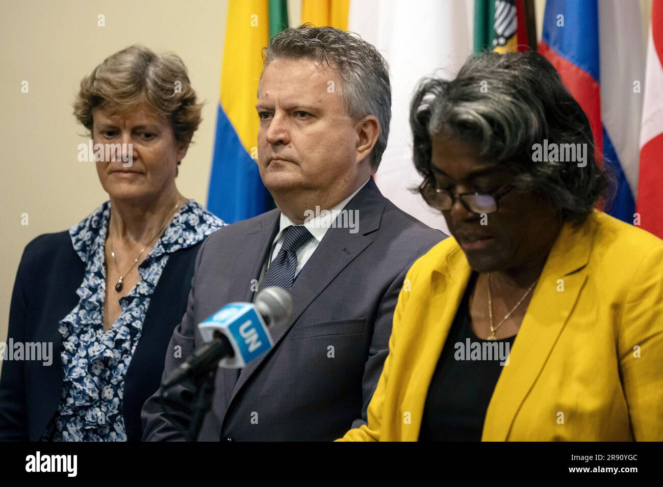 Ukraine's Ambassador to the U.N. Sergiy Kyslytsya, center, attends a ... Ukraine's Ambassador to the U.N. Sergiy Kyslytsya, center, attends a ...