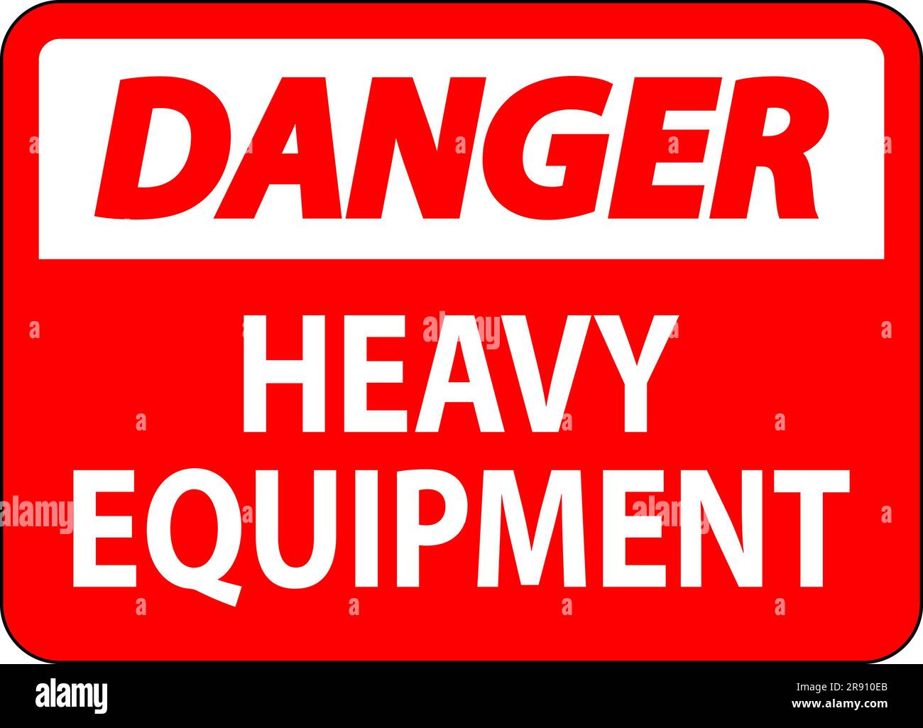 Danger Sign Heavy Equipment On White Background Stock Vector Image ...