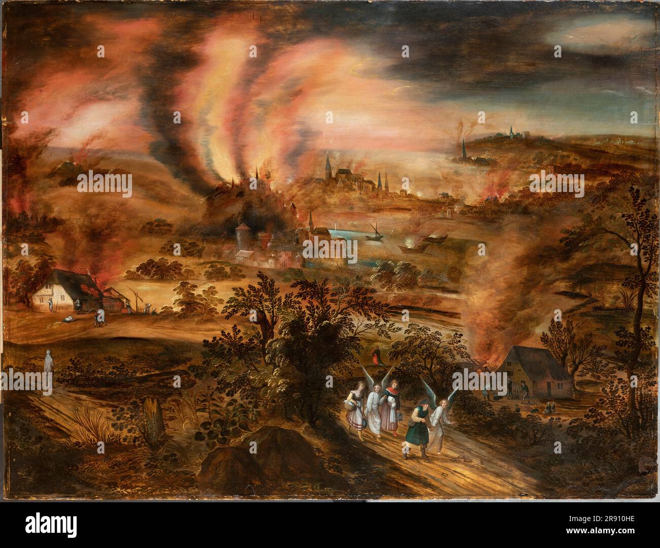 Lot and his daughters fleeing Sodom and Gomorrah, Early 17th century ...