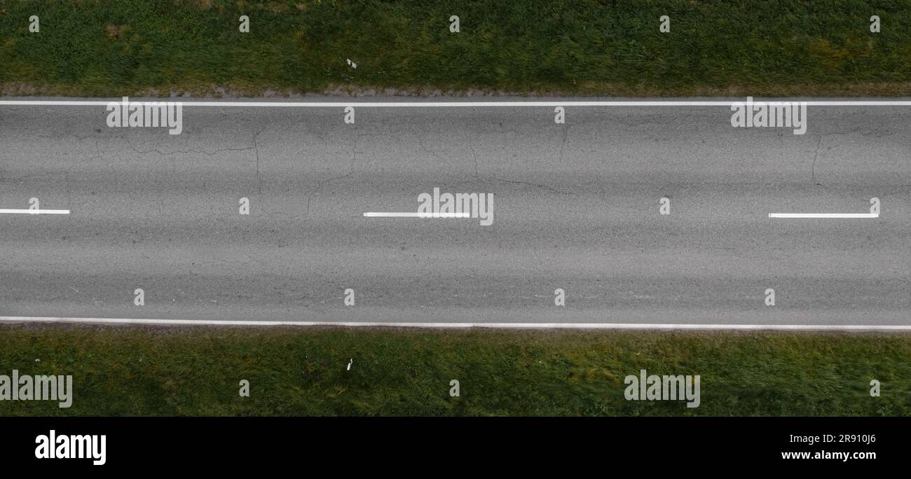 A road with a dividing strip. view from above Stock Photo - Alamy