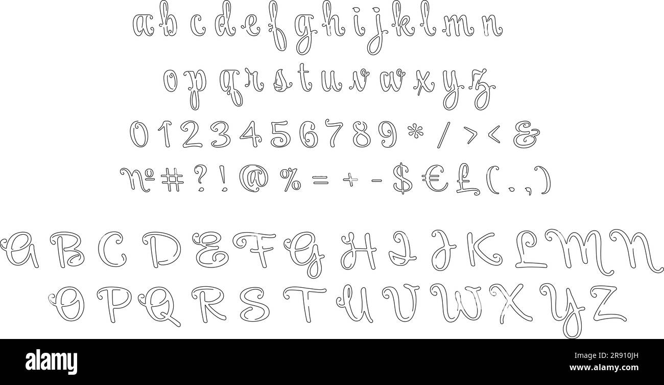 Handwritten linear script alphabet set Stock Vector Image & Art - Alamy