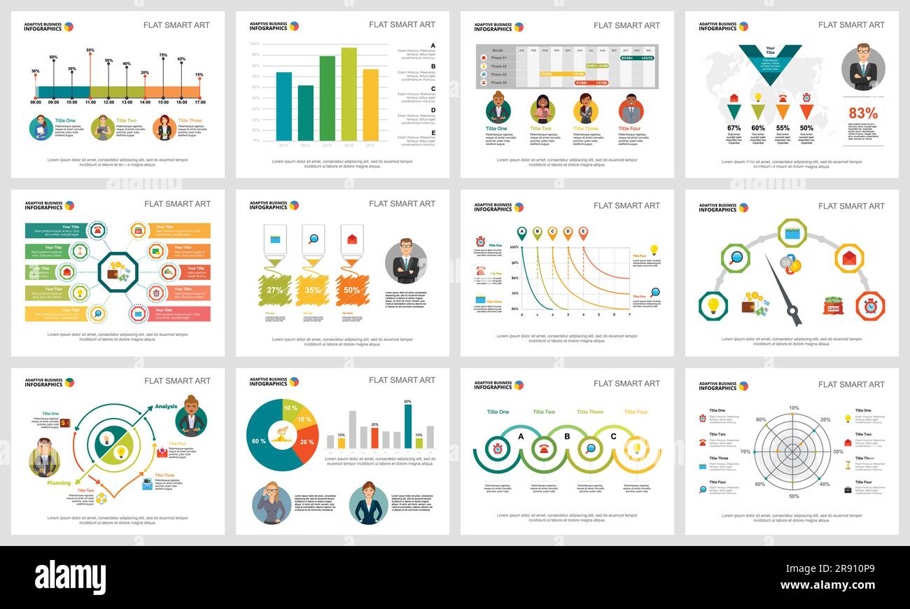 Colorful accounting or statistics concept infographic charts set Stock ...