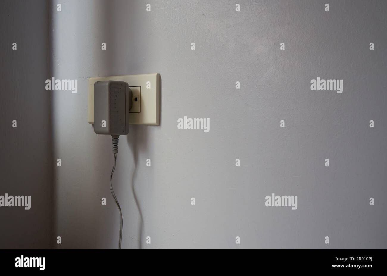 Electrical outlet on a white wall with copy space for text Stock Photo ...