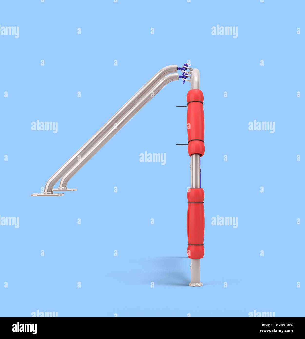 steel frame amplifier for back car body lright side 3d render on blue ...