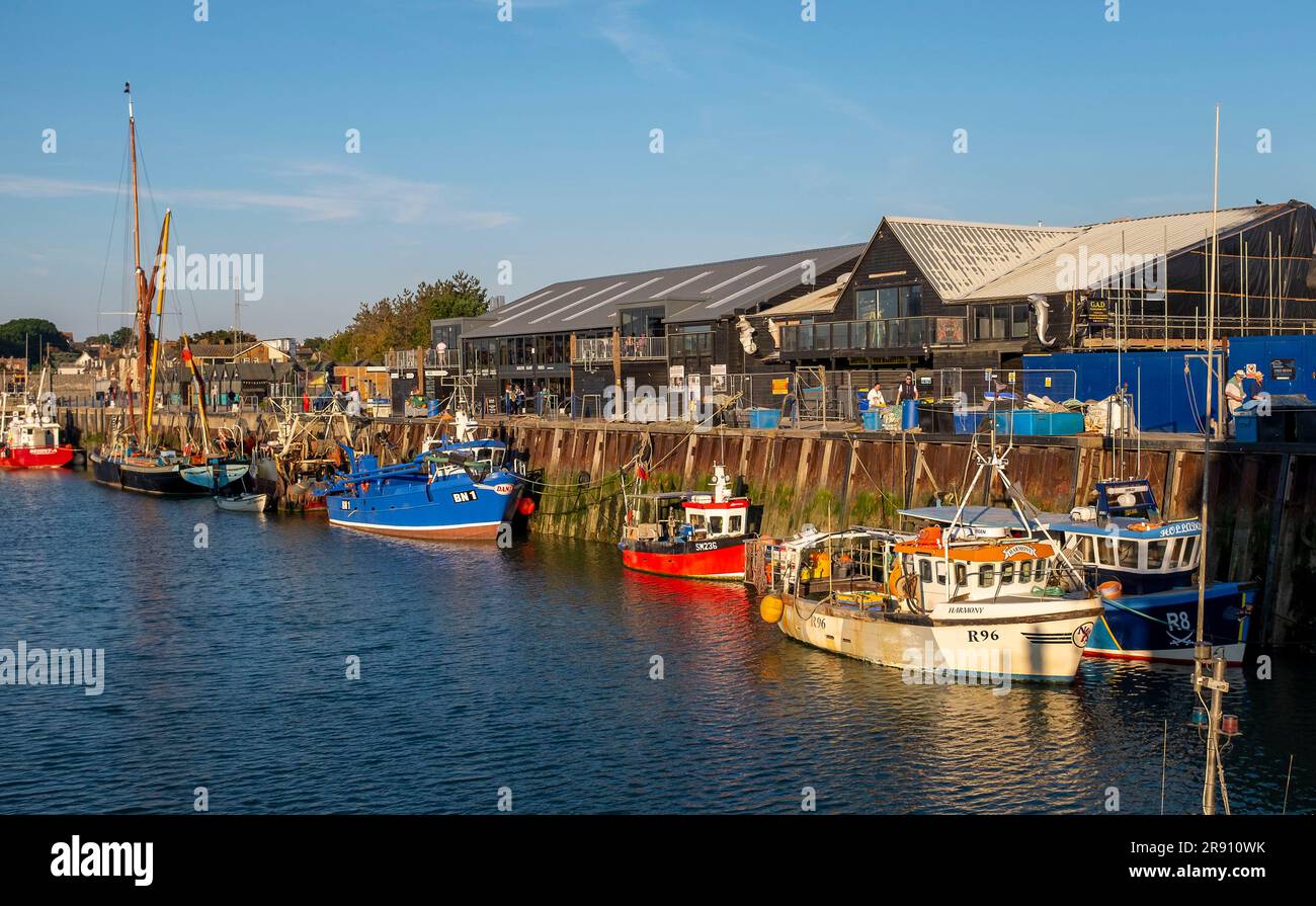 Whitstable North Kent , England UK -Whitstable harbour quayside where ...