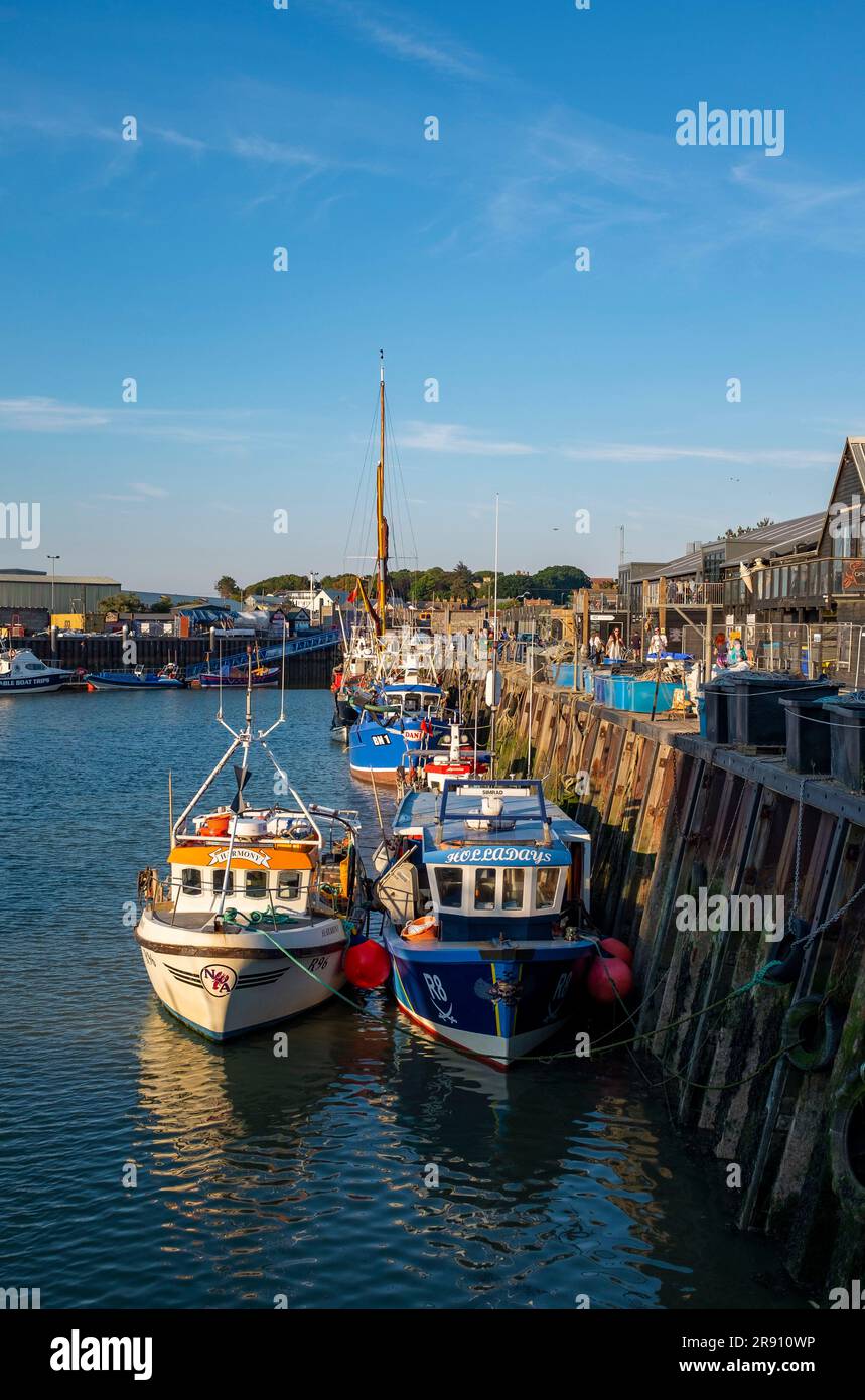 Whitstable North Kent , England UK -Whitstable harbour quayside where ...