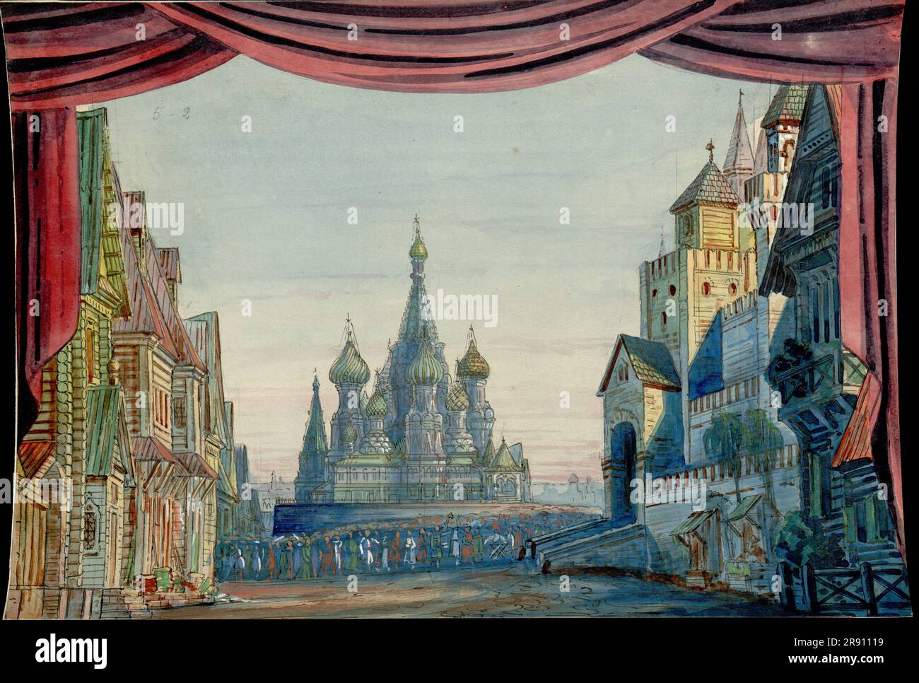Stage design the opera A Life for the Tsar by M. Glinka, 1874. Found in ...
