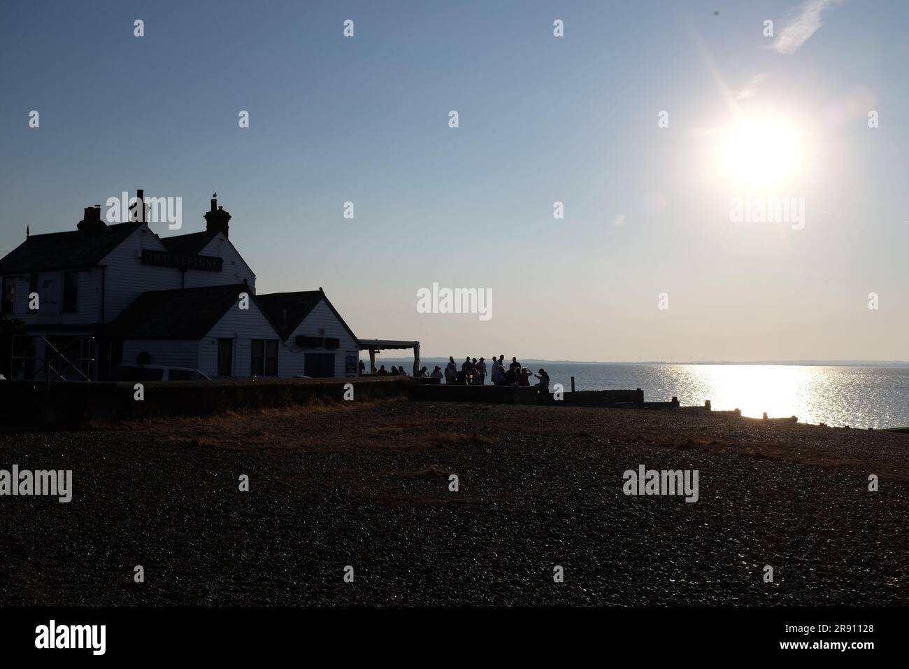 Whitstable North Kent , England UK - Visitors enjoying a drink outside ...