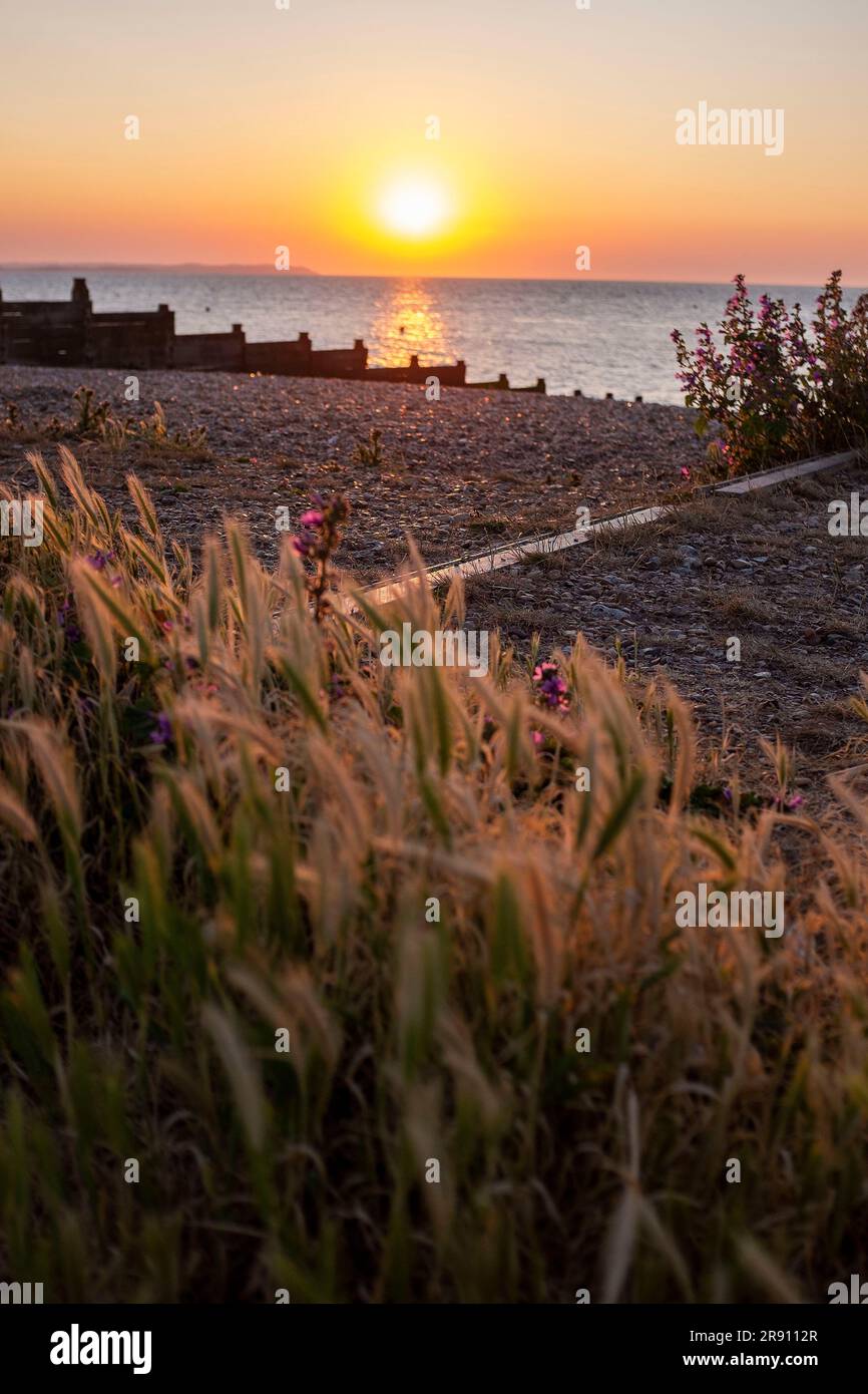 Whitstable North Kent , England UK - Sunset over the Thames Estuary ...