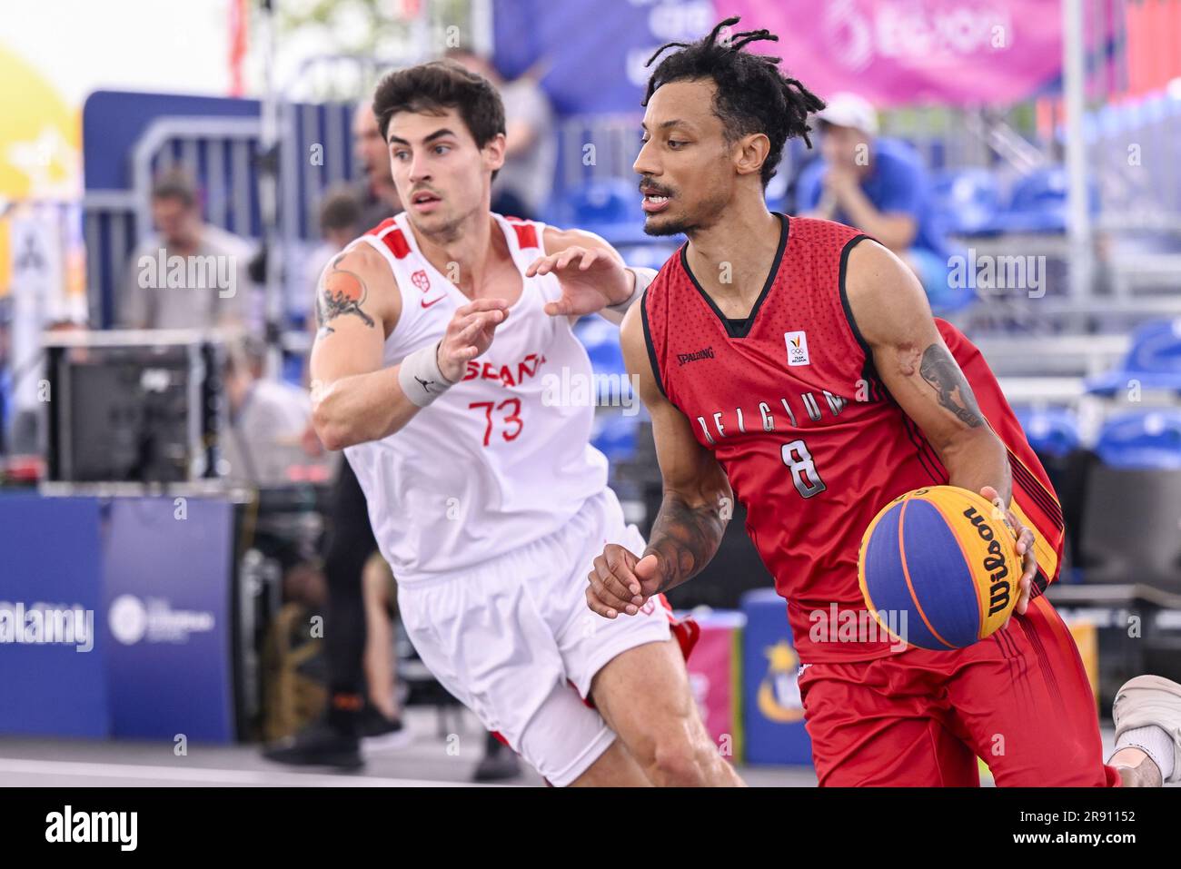 Krakow, Poland. 23rd June, 2023. Spanish Jon Galarza and Belgian Dennis ...
