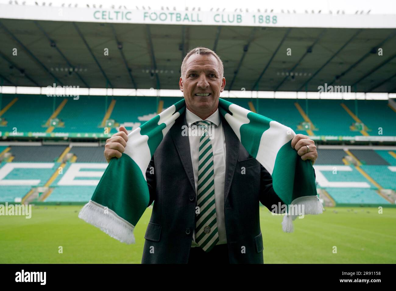 Newly re-appointed Celtic manager Brendan Rodgers during a press conference at Celtic Park ...