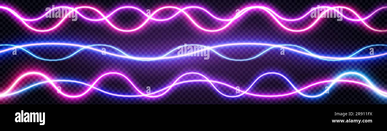Neon Audio Voice Frequency Wave And Abstract Sound Light Vector