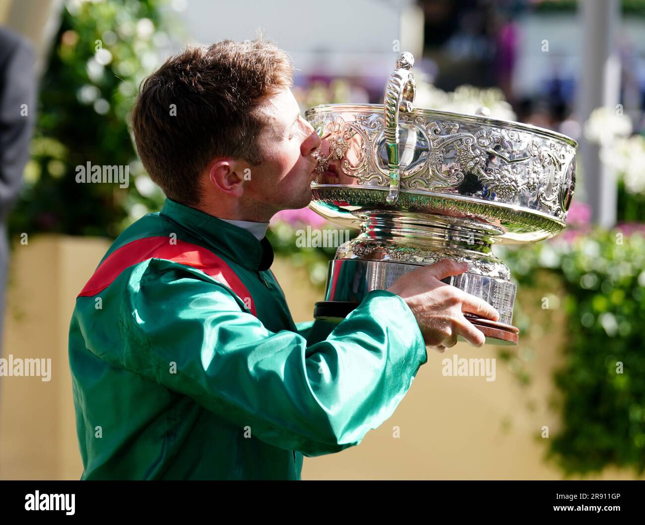 Chris Hayes poses with the trophy after winning The Coronation Stakes ...