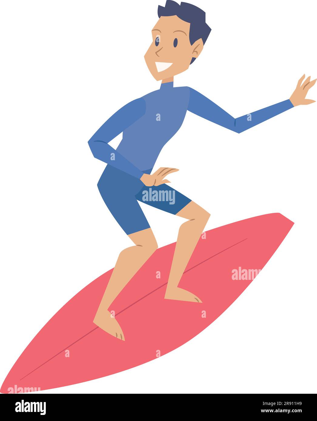 Isolated colored male summer character on surfboard Vector Stock Vector ...