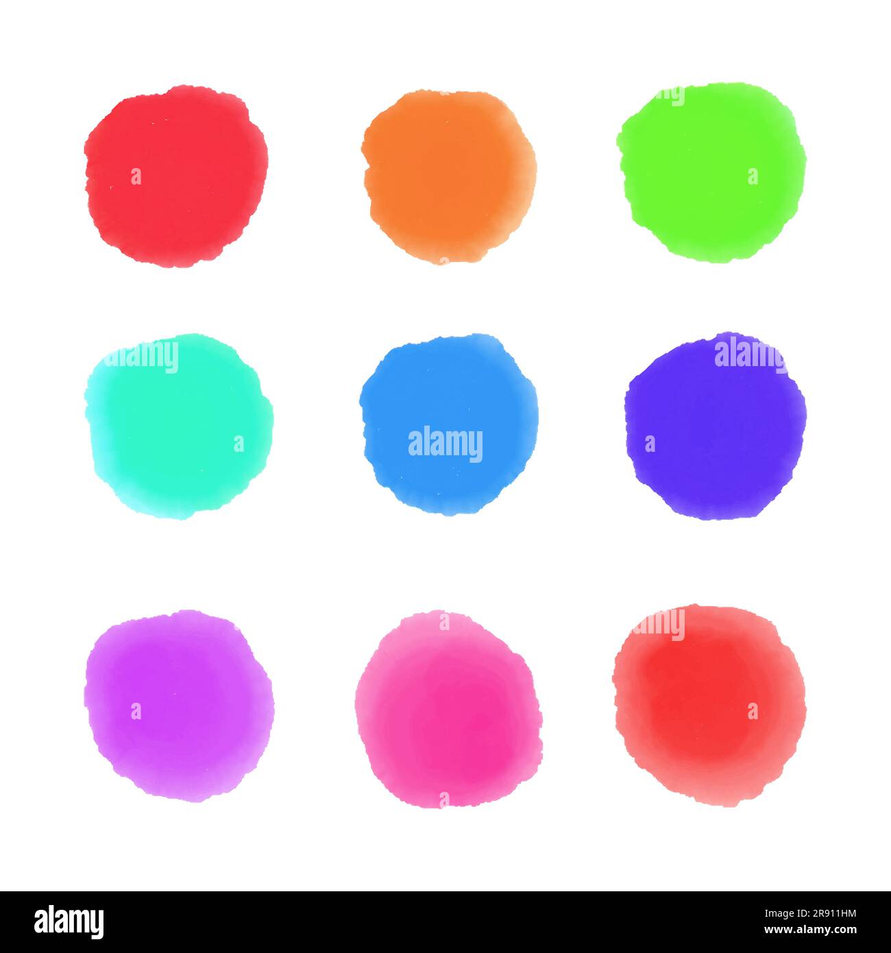 watercolor stain collection. colored watercolor circles. vector ...