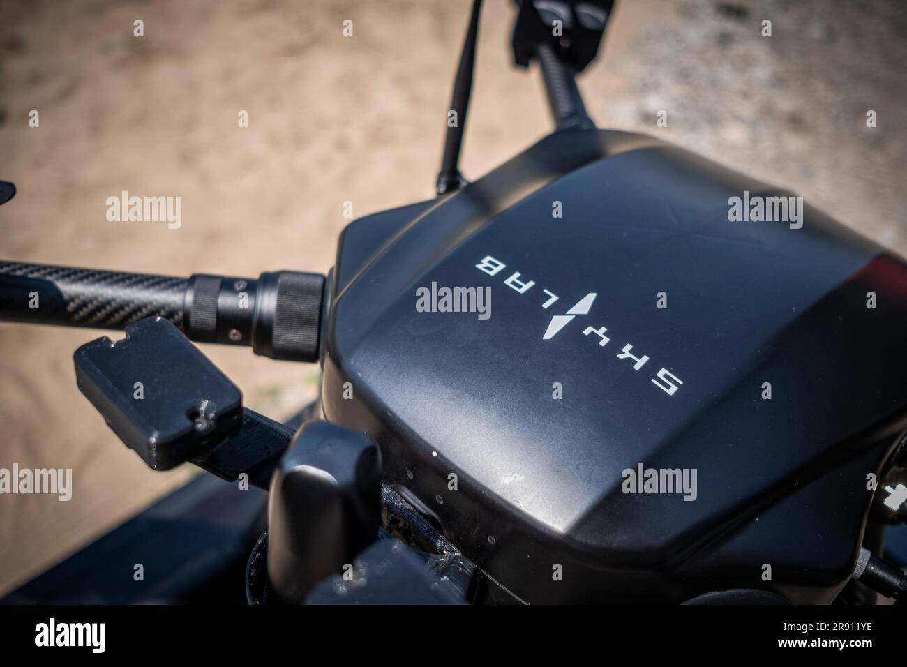 A close-up shot of the military-grade drone developed by SkyLab. Skylab ...