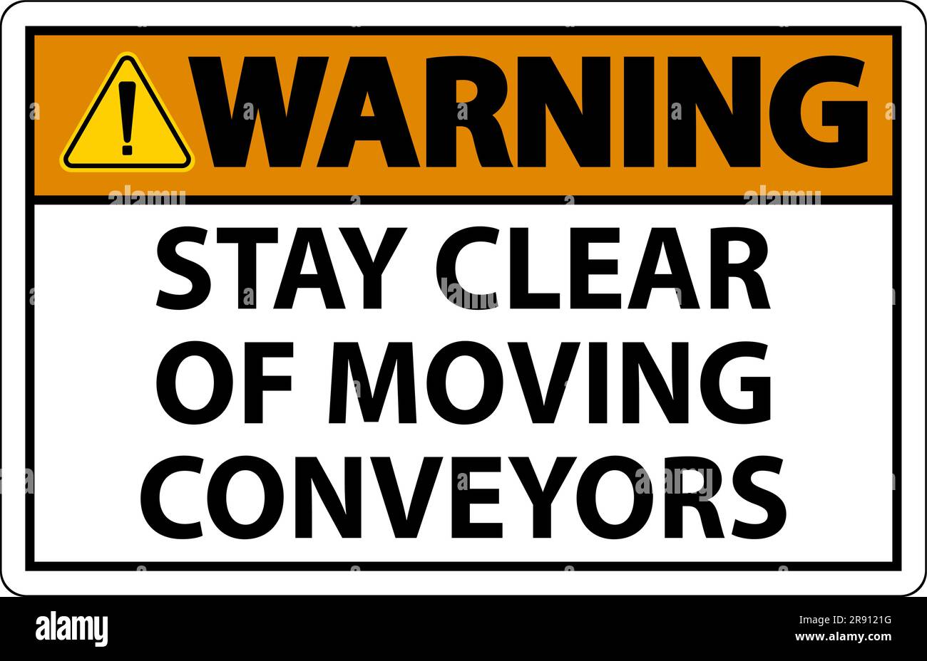Warning Sign Moving Conveyors Stay Clear Stock Vector Image & Art - Alamy