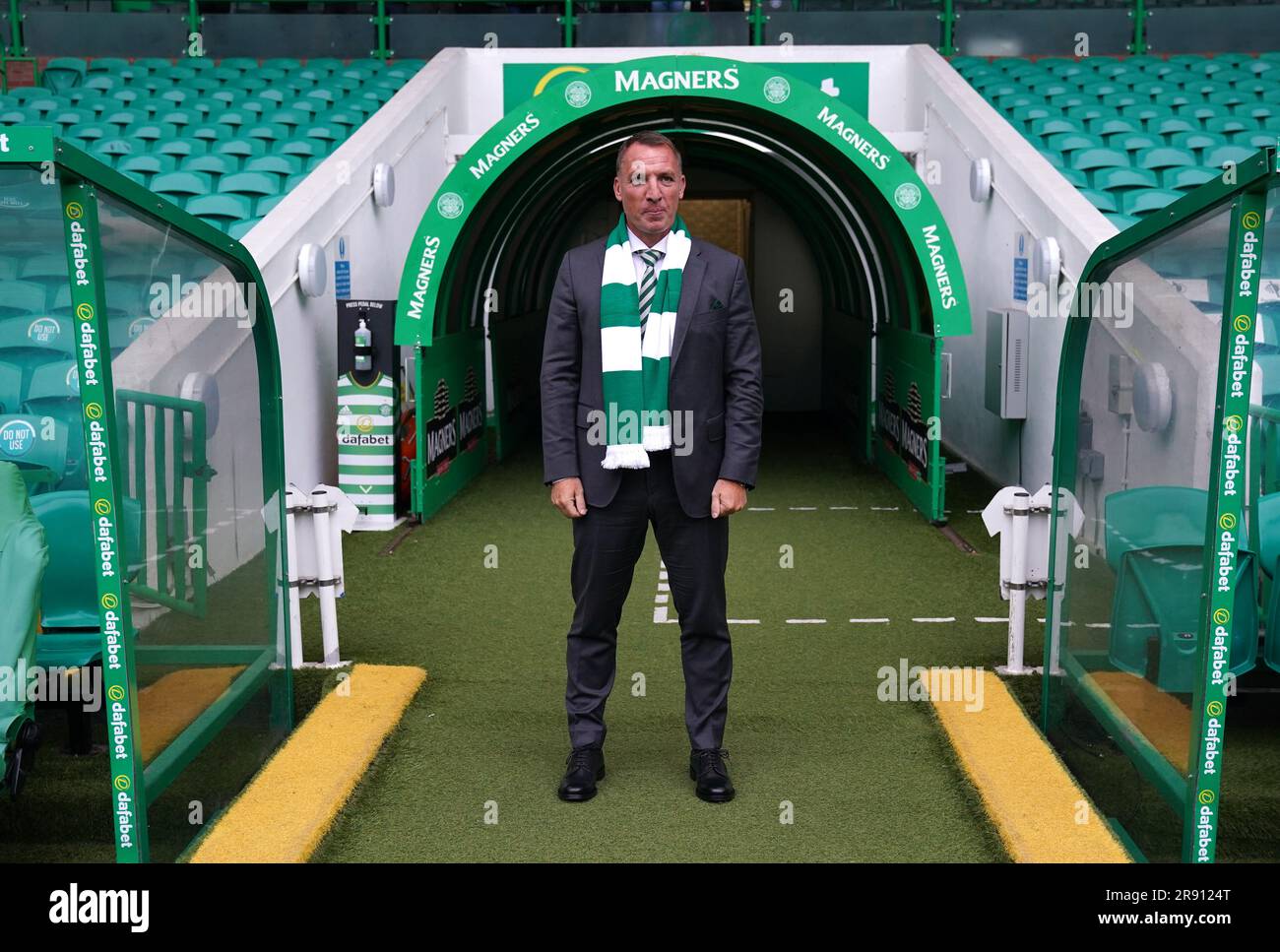 Newly re-appointed Celtic manager Brendan Rodgers during a press ...