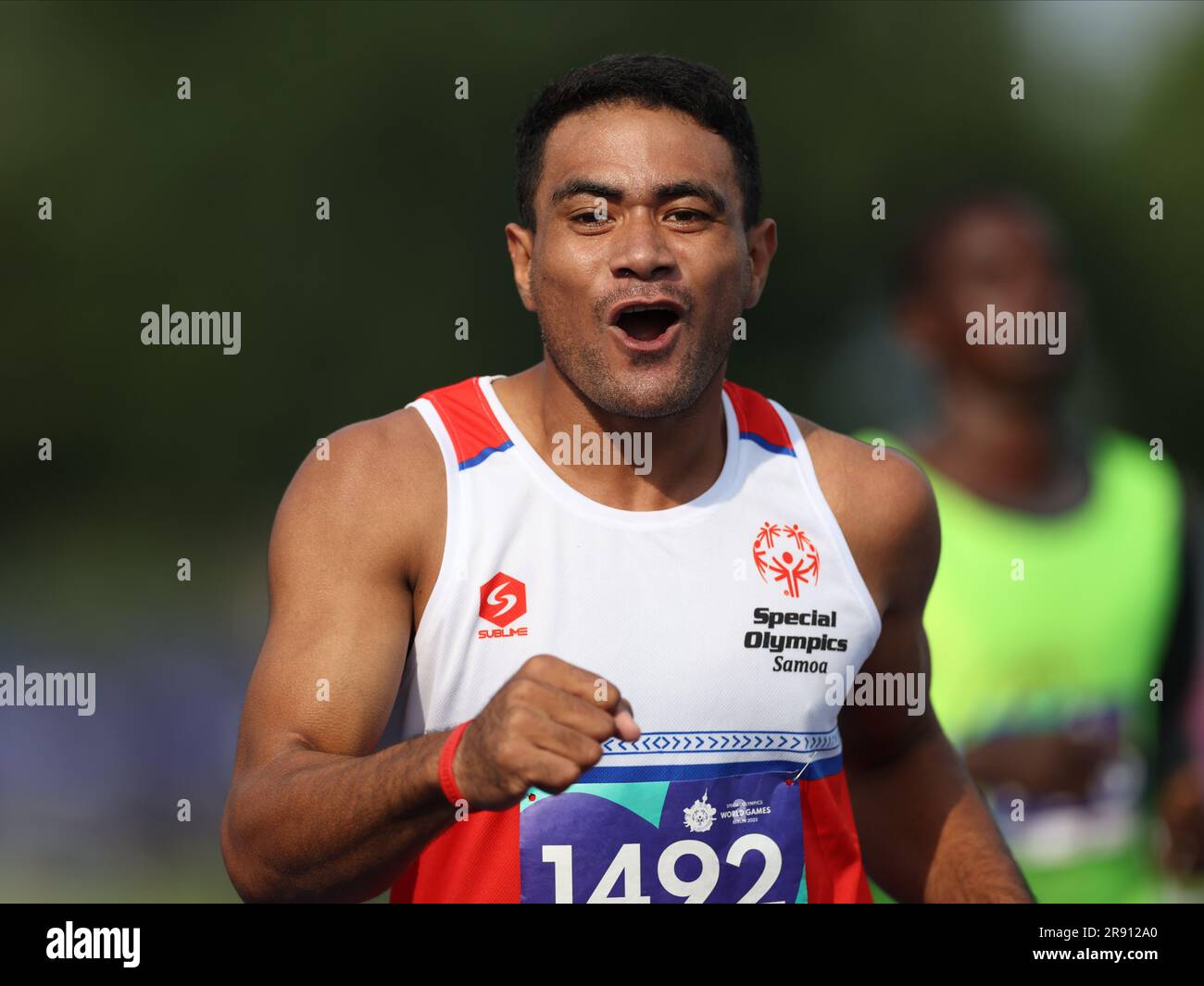 Berlin, Germany. 21st June, 2023. SO Samoa Puma Faautauta celebrates ...
