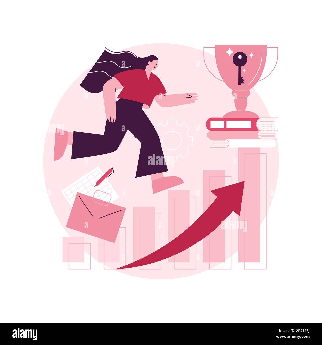 Key to success abstract concept vector illustration. Business success ...
