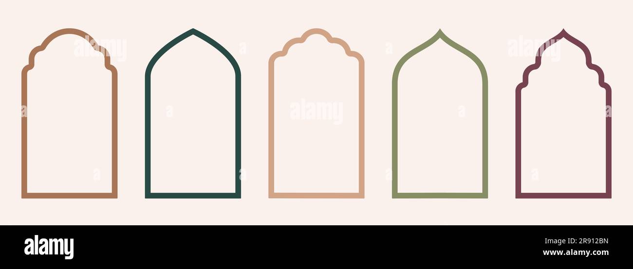 Shape Islamic door and window silhouette Arabic arch. Collection of ...