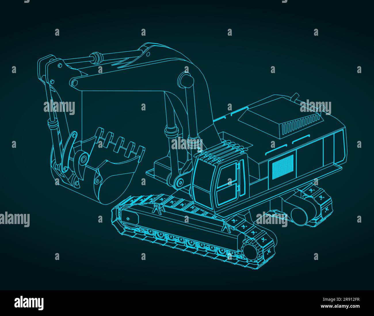 Stylized vector illustration of big excavator Stock Vector Image & Art ...