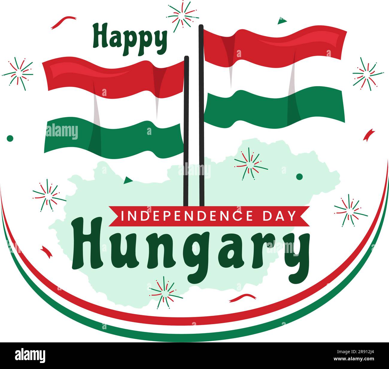 Happy Hungary Independence Day Vector Illustration with Hungarian ...