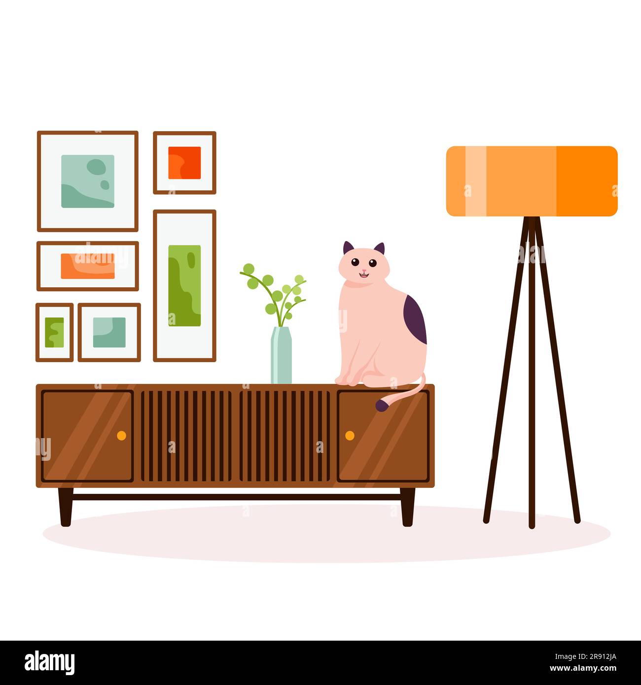 Living room furniture composition Stock Vector Images - Alamy