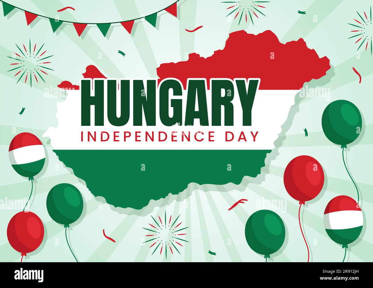 Happy Hungary Independence Day Vector Illustration with Hungarian ...