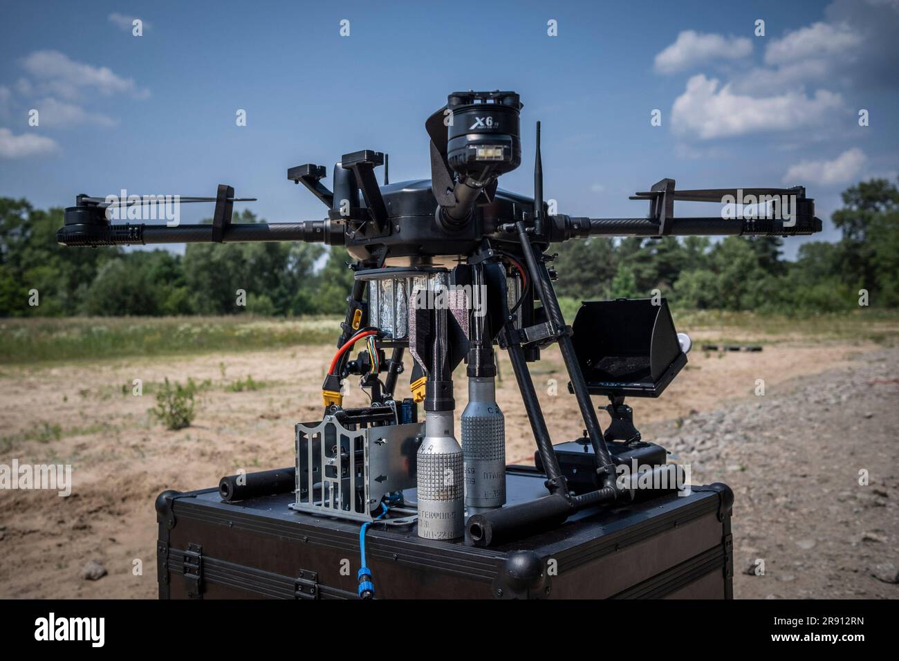 Kyiv Oblast, Ukraine. 20th June, 2023. A military-grade drone developed ...