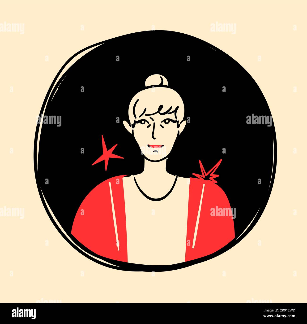 Portrait of woman in circle Stock Vector Image & Art - Alamy