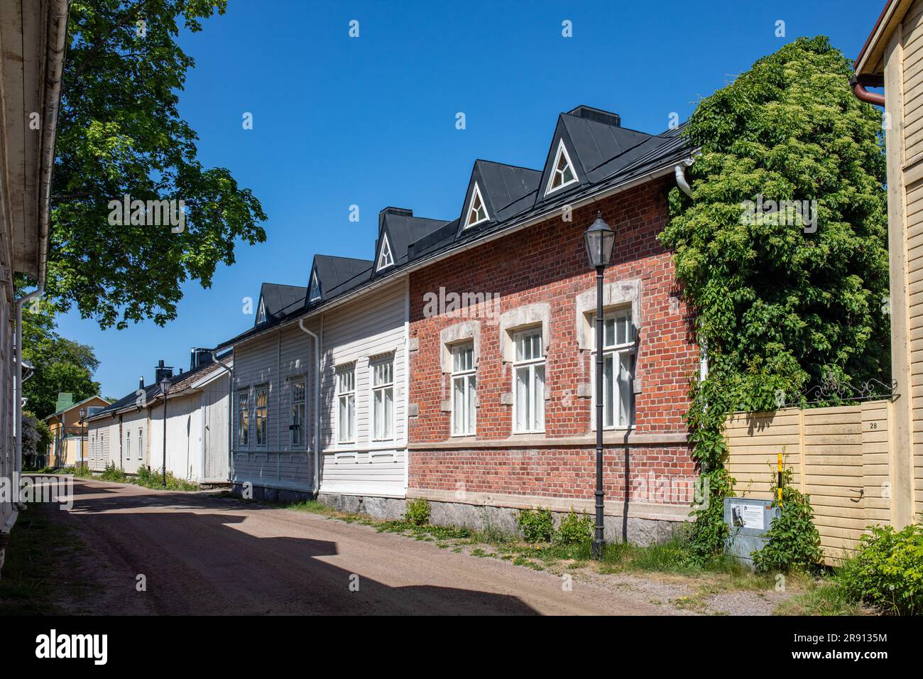 Idyllic old residential buildings at Eteläinen Rantakatu (Södra ...