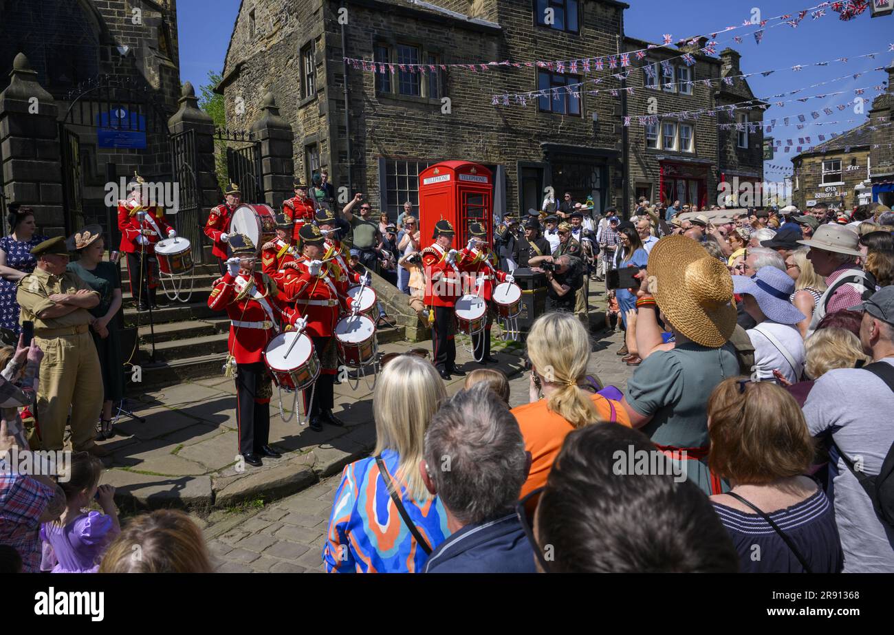 1940's vintage retro event (audience & crowd listening watching re ...