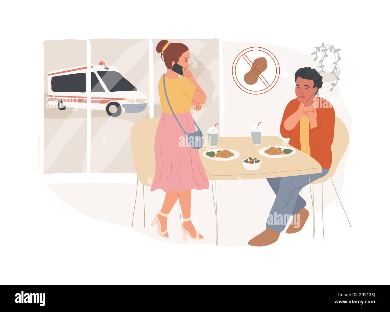 Anaphylaxis isolated concept vector illustration. Severe allergic reaction help, anaphylaxis ...
