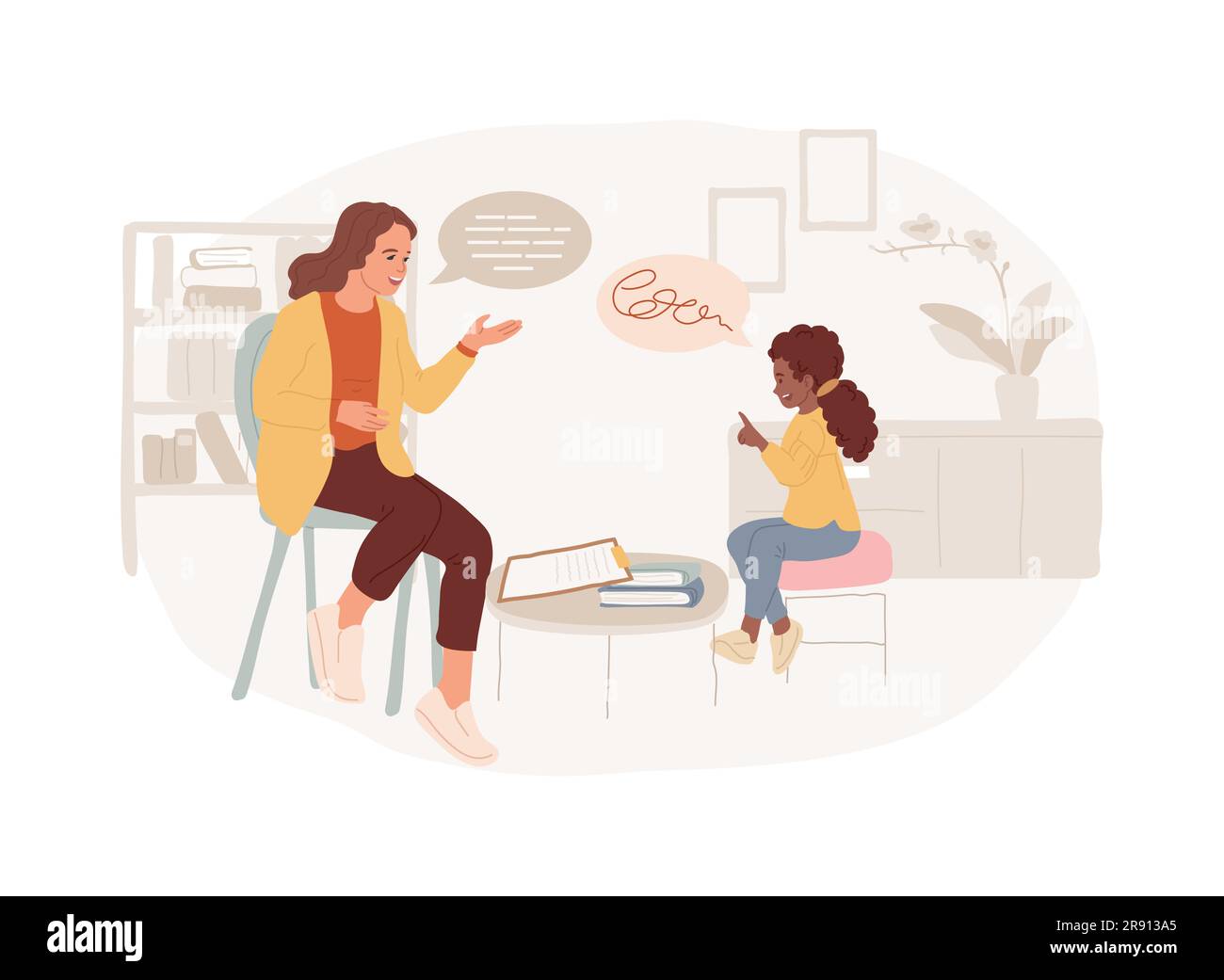 Speech therapy isolated concept vector illustration. Speech pathology ...