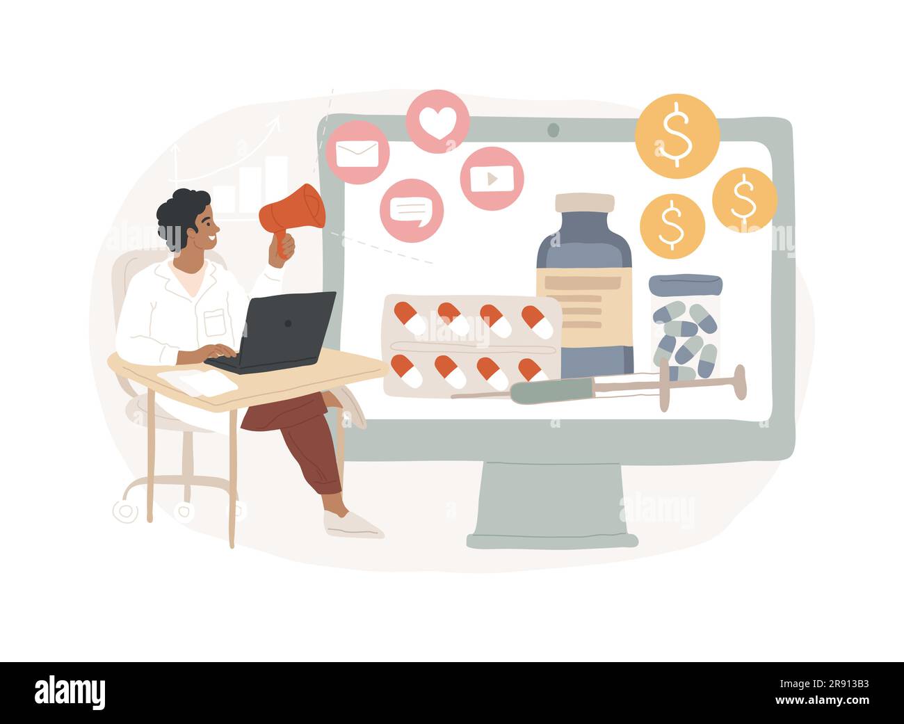 Pharmaceutical marketing isolated concept vector illustration ... Pharmaceutical marketing isolated concept vector illustration ...