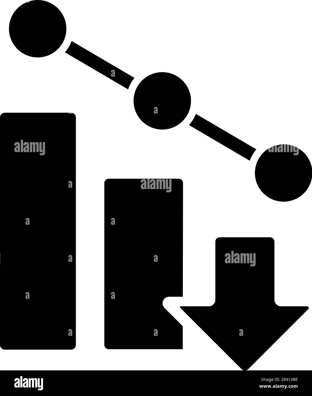 Falling arrow black glyph icon Stock Vector Image & Art - Alamy