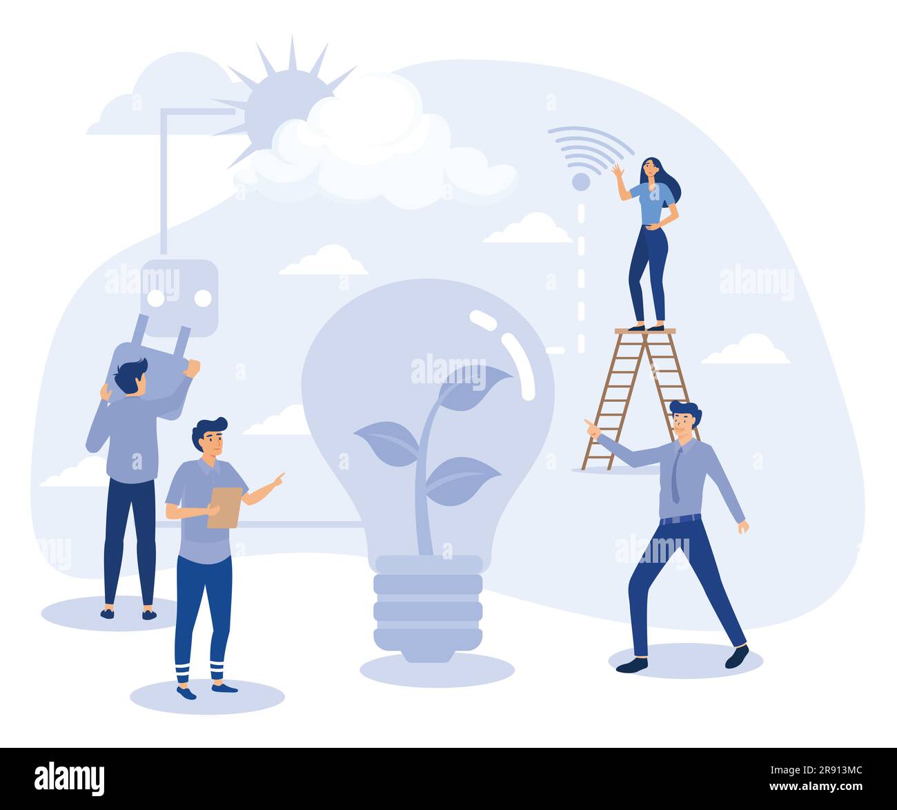 Green energy, eco friendly global technology, people save, care and ...