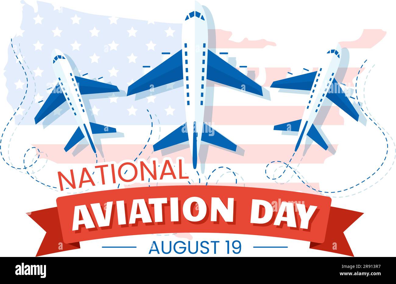 National Aviation Day Vector Illustration of Plane with Sky Blue ...