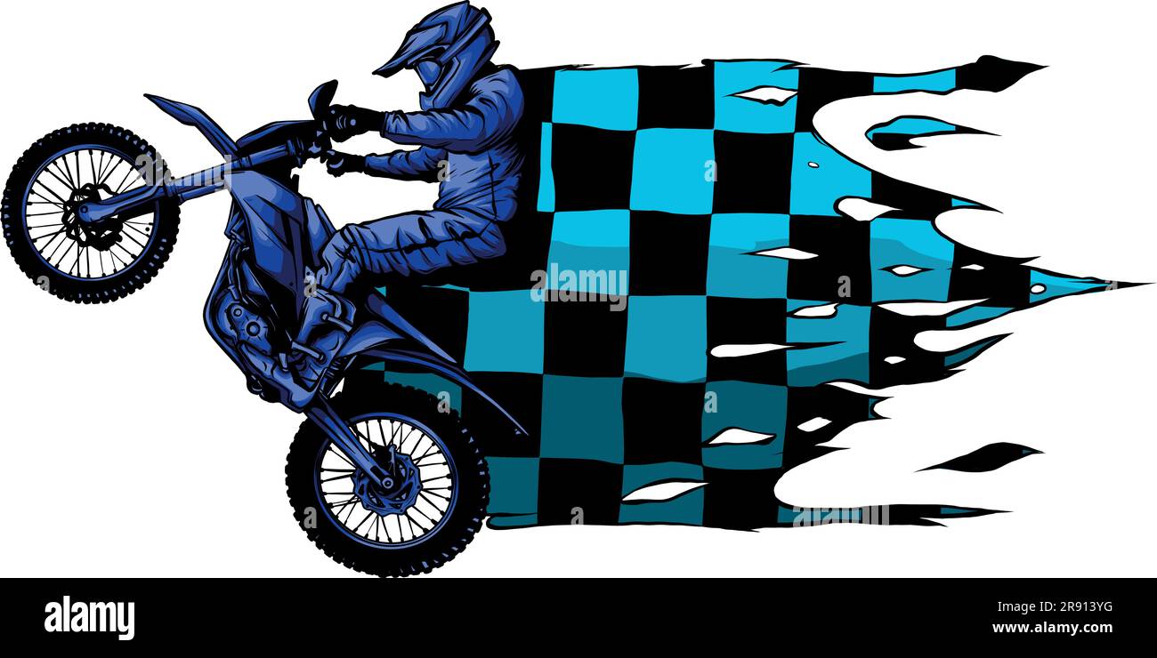 vector illustration of motocross racing flag background template Stock ...
