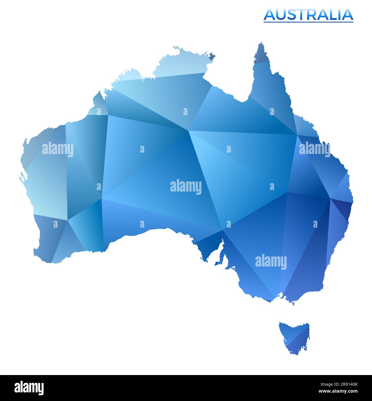 Vector polygonal Australia map. Vibrant geometric country in low poly ...