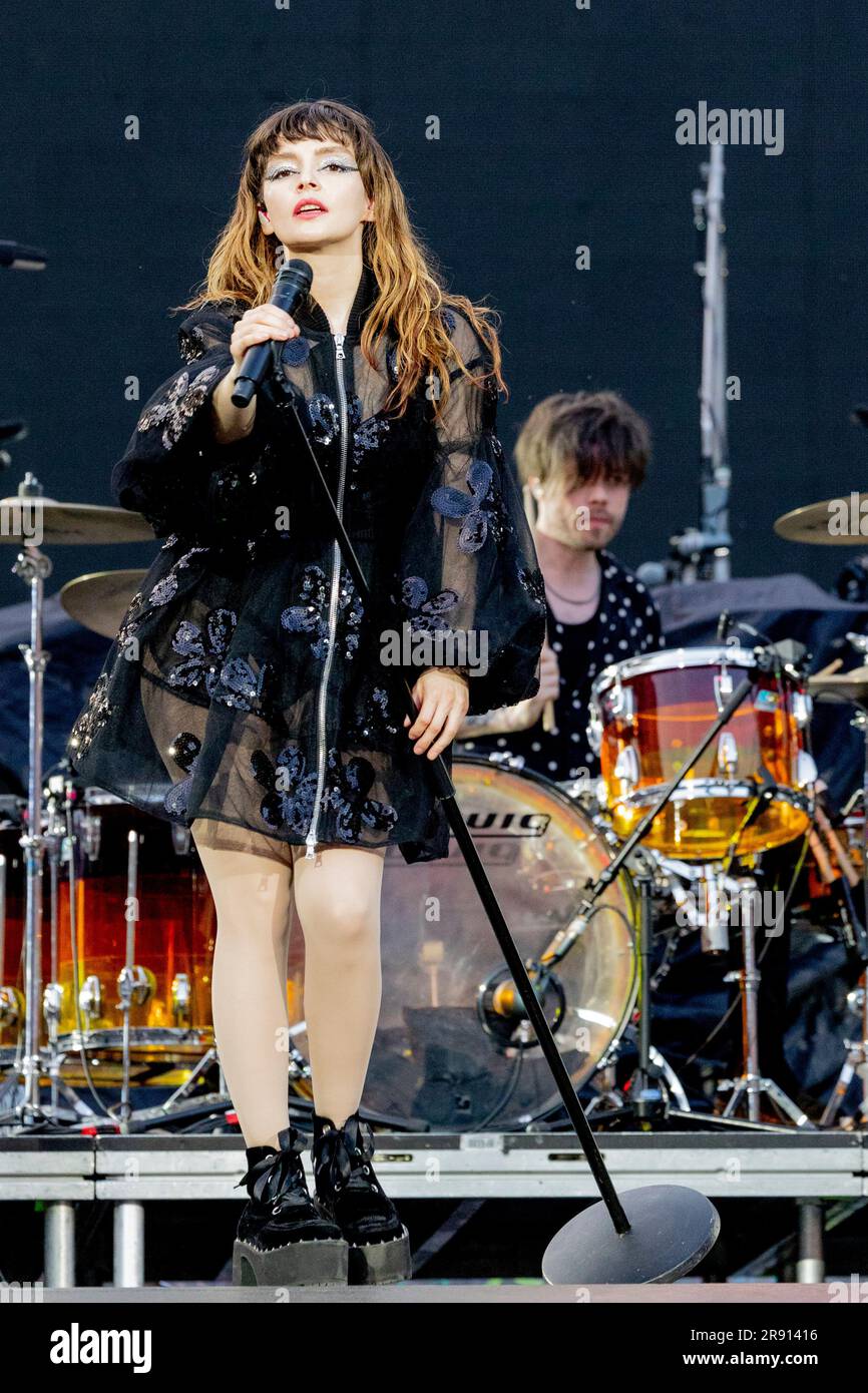 Naples Italy 21 June 2023 Chvrches - Coldplay opening - live at Diego ...