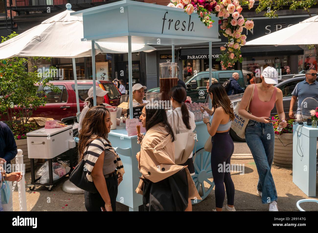People line up for samples, instagrammable photo-ops and free drinks at ...