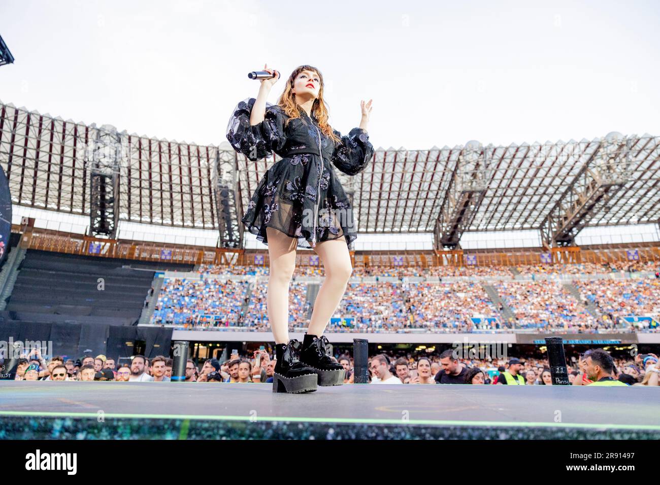 Naples Italy 21 June 2023 Chvrches - Coldplay opening - live at Diego ...