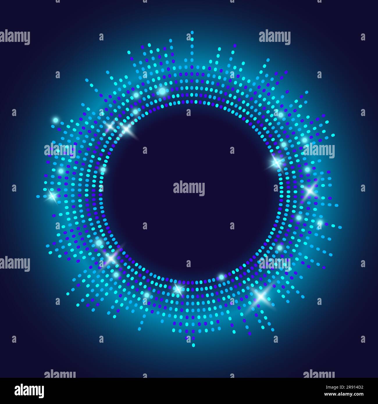 Circle sound wave. Music circular neon graphic. Abstract audio ...